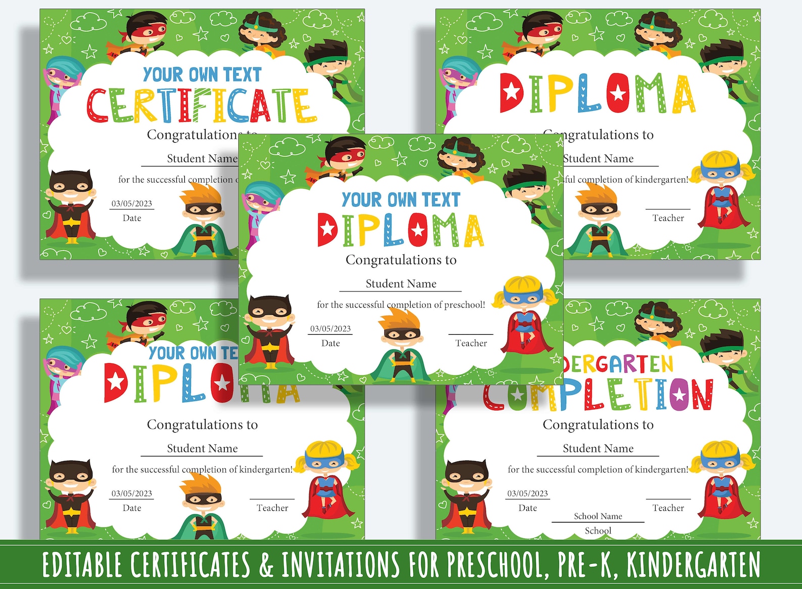 37 Pages of Superhero-themed Diplomas, Certificates, and Invitations ...