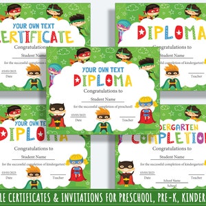 37 Pages of Superhero-themed Diplomas, Certificates, and Invitations ...