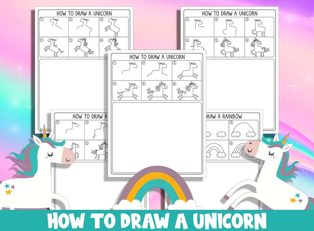 Learn How to Draw a Unicorn, Directed Drawing Step by Step Tutorial ...