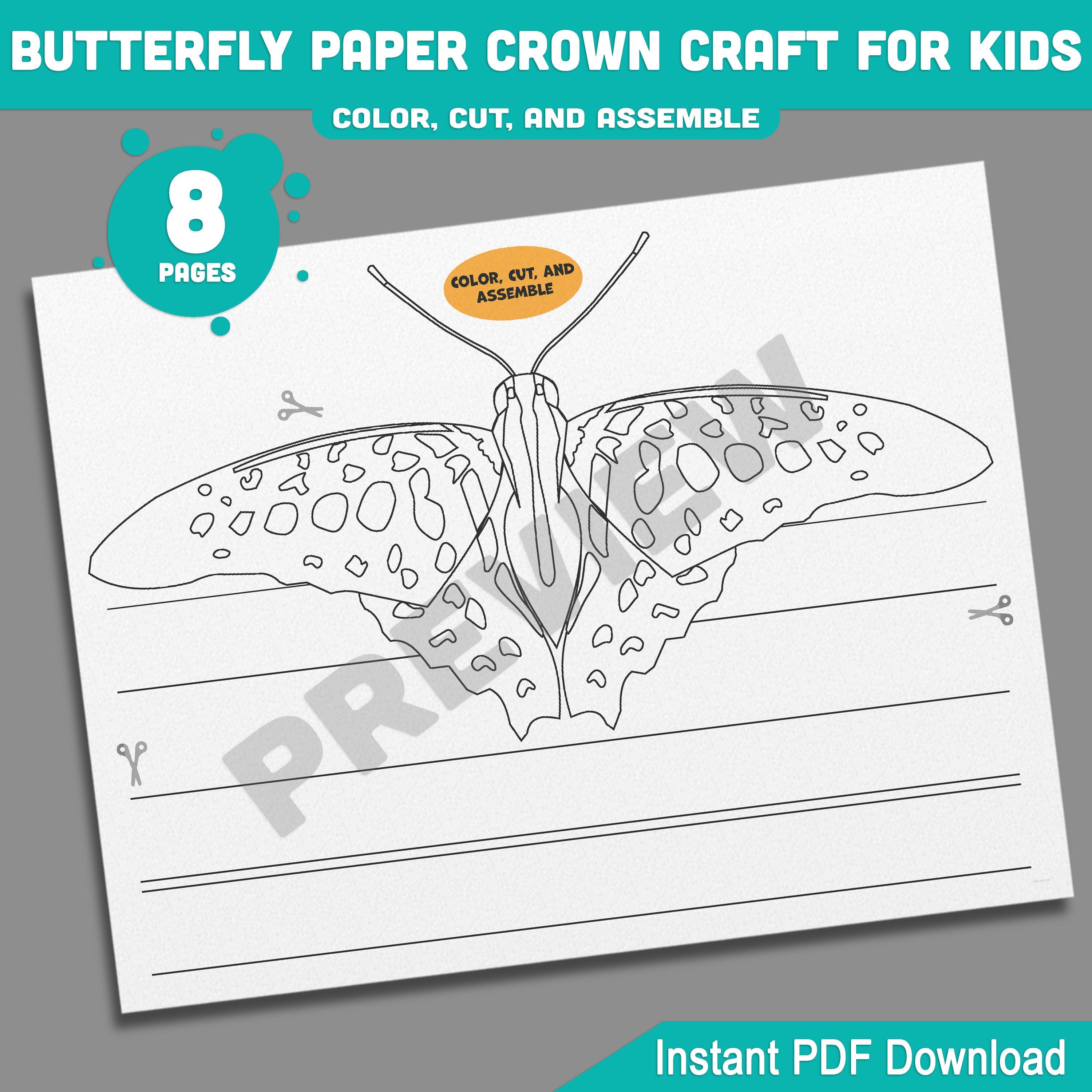 Butterfly Paper Crown Craft for Kids – 4 Fun Spring Headband and Hat ...