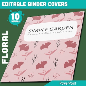 Powerpoint Binder Covers, 10 Printable/editable Geometric and Floral ...