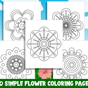 Simple Flower Mandala Coloring Pages for Kids: 20 High-resolution Pages ...
