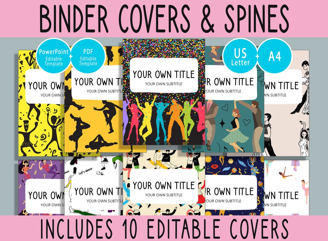 10 Editable Dancing Binder Covers Includes 1 1.5 2 - Etsy