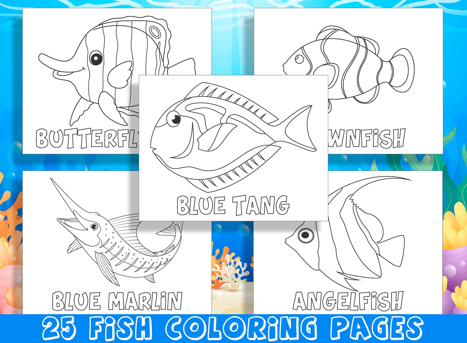 Fish Coloring Pages, 25 Colorful Pages of Underwater Friends to Color ...