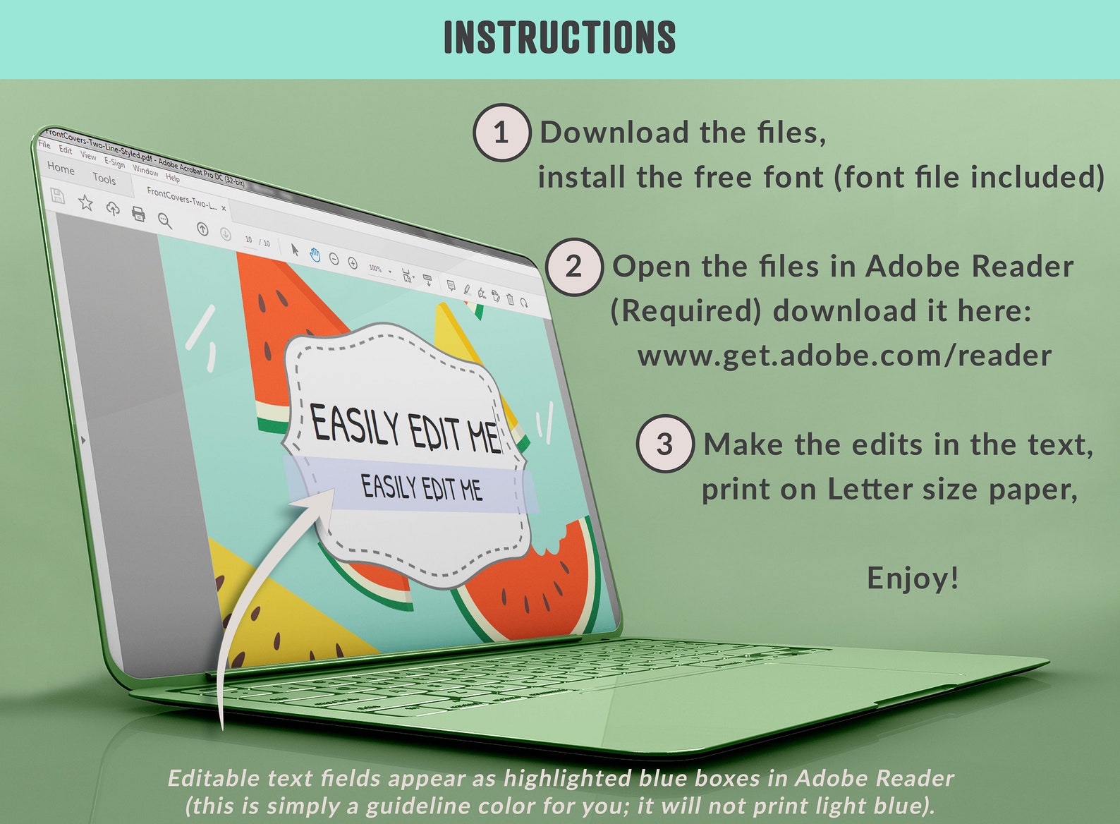 Food Binder Cover 10 Printable/editable Coversspines - Etsy