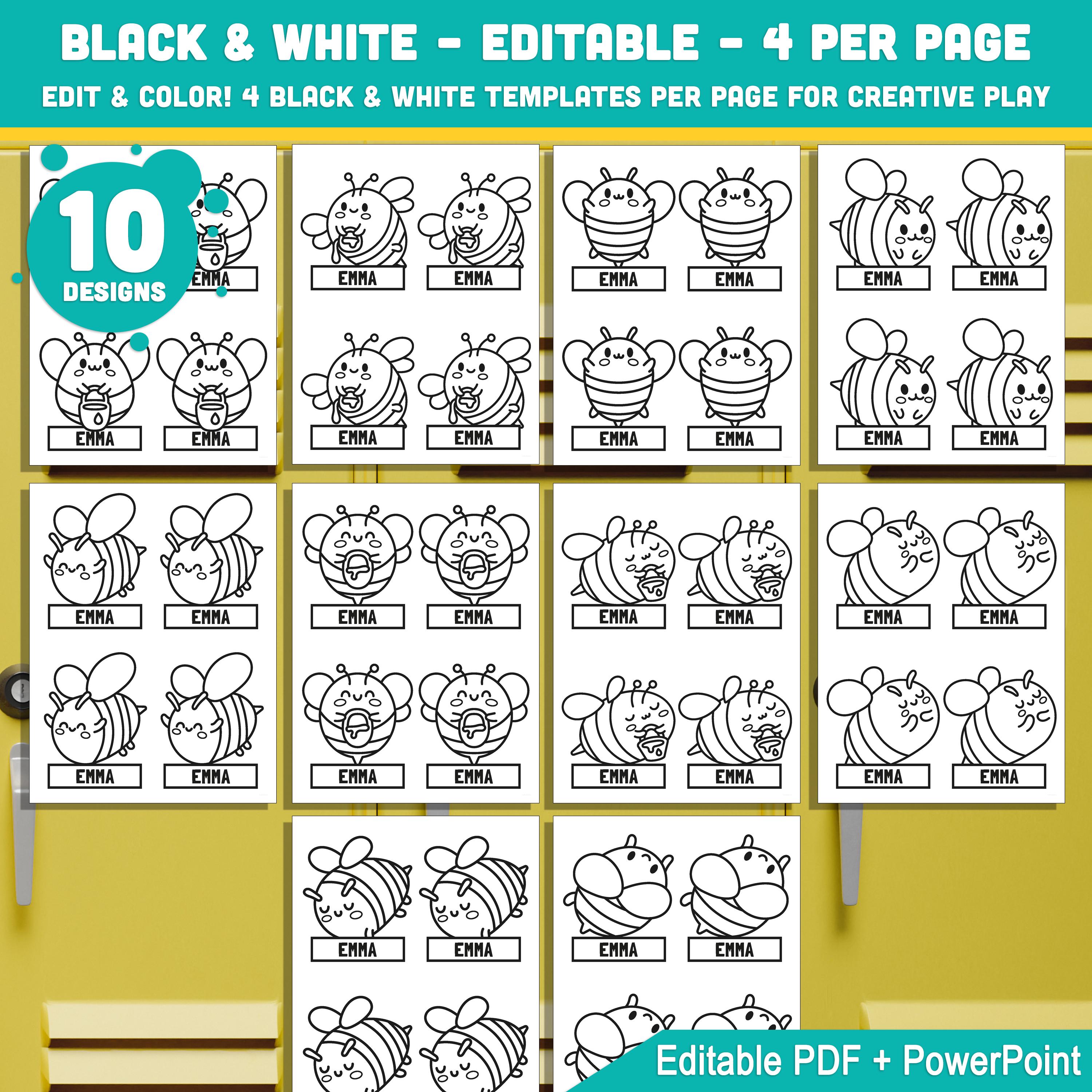 Editable Locker Labels (cubby Name Tags), Cute Bee Themed, PDF ...