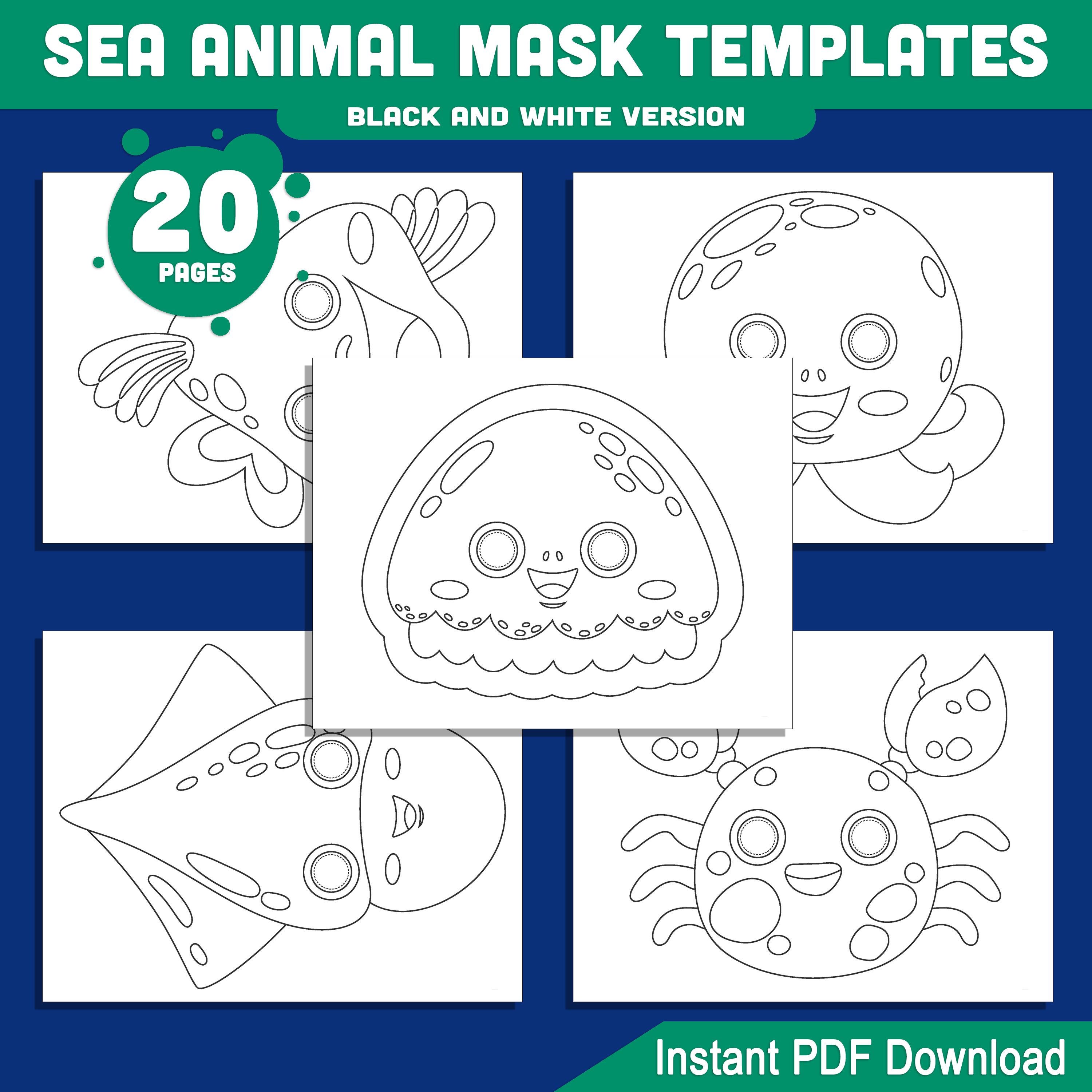 Printable Sea Animal Mask Templates: 20 Fun DIY Crafts for Kids, Pre ...