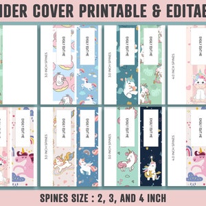 Binder Cover Printable, 10 Covers+spines, Printable, Editable, Teacher ...