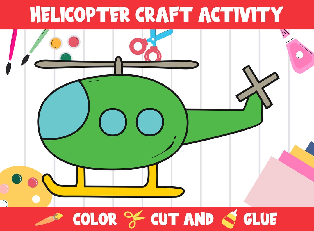 Helicopter Craft Activity - Color, Cut, and Glue for Prek to 2nd Grade ...