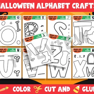Halloween Alphabet Activities, Spooky ABC Crafts, 53 Pages, A-Z, Color ...