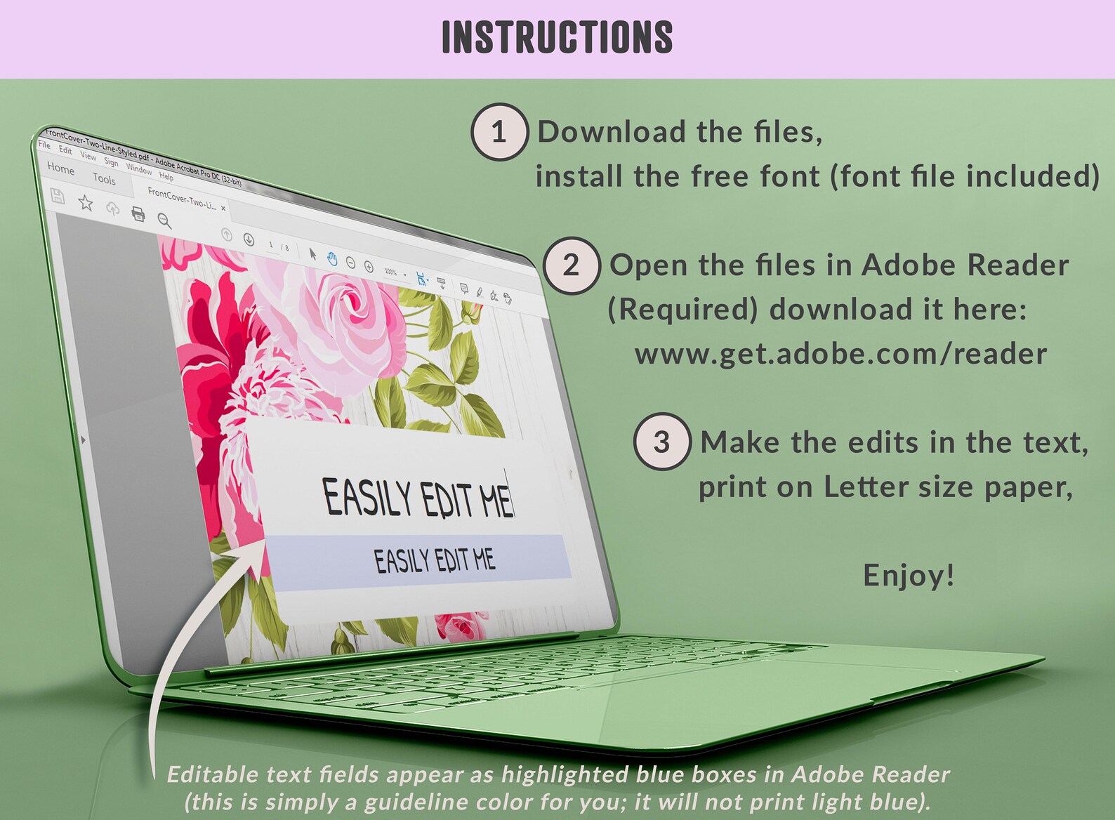 Editable Binder Covers 8 Printable & Editable Binder - Etsy