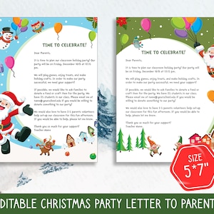 Editable Christmas Party Letter to Parents and Invitations - 2 Designs ...