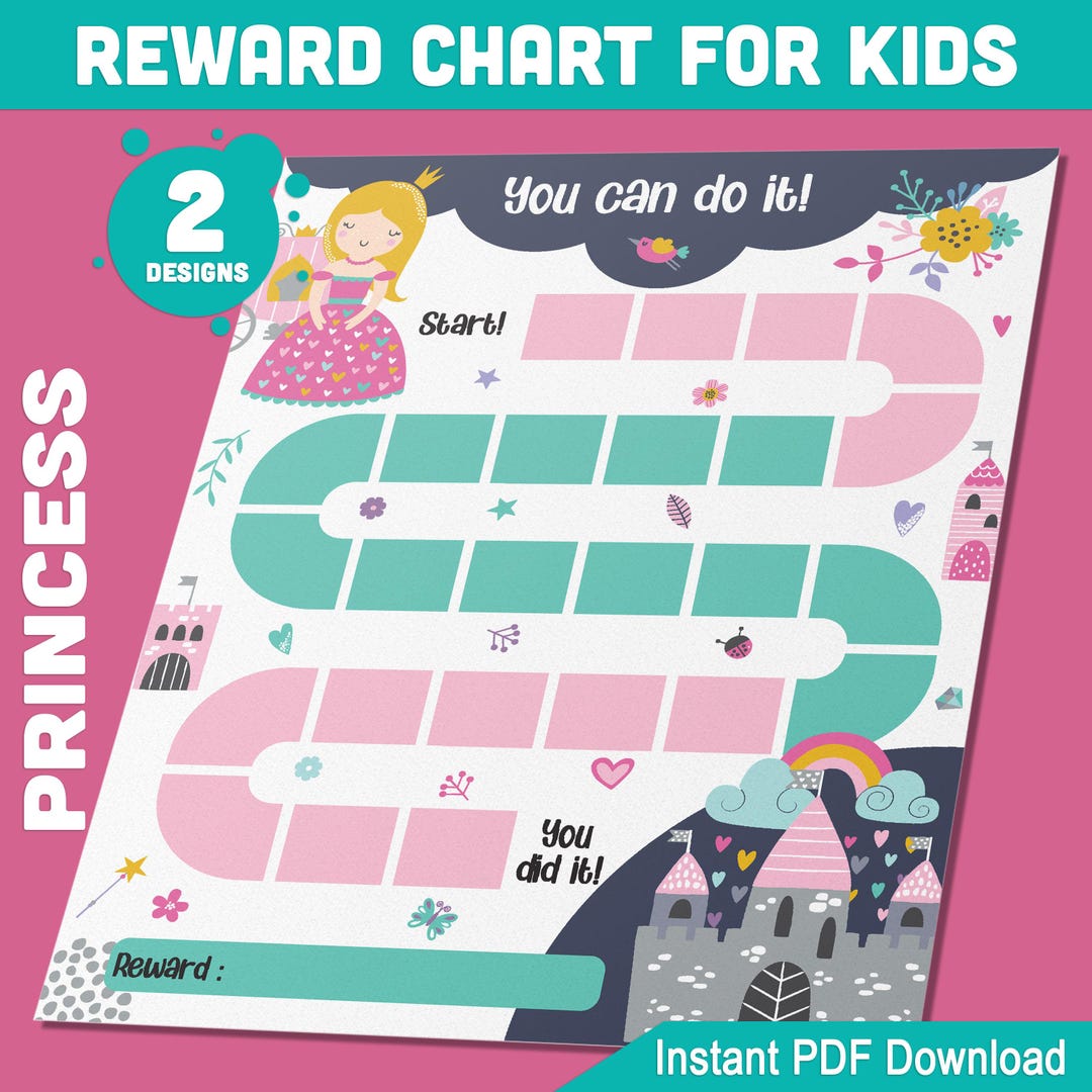 Printable Princess & Unicorn Reward Chart for Kids, Magical Behavior ...