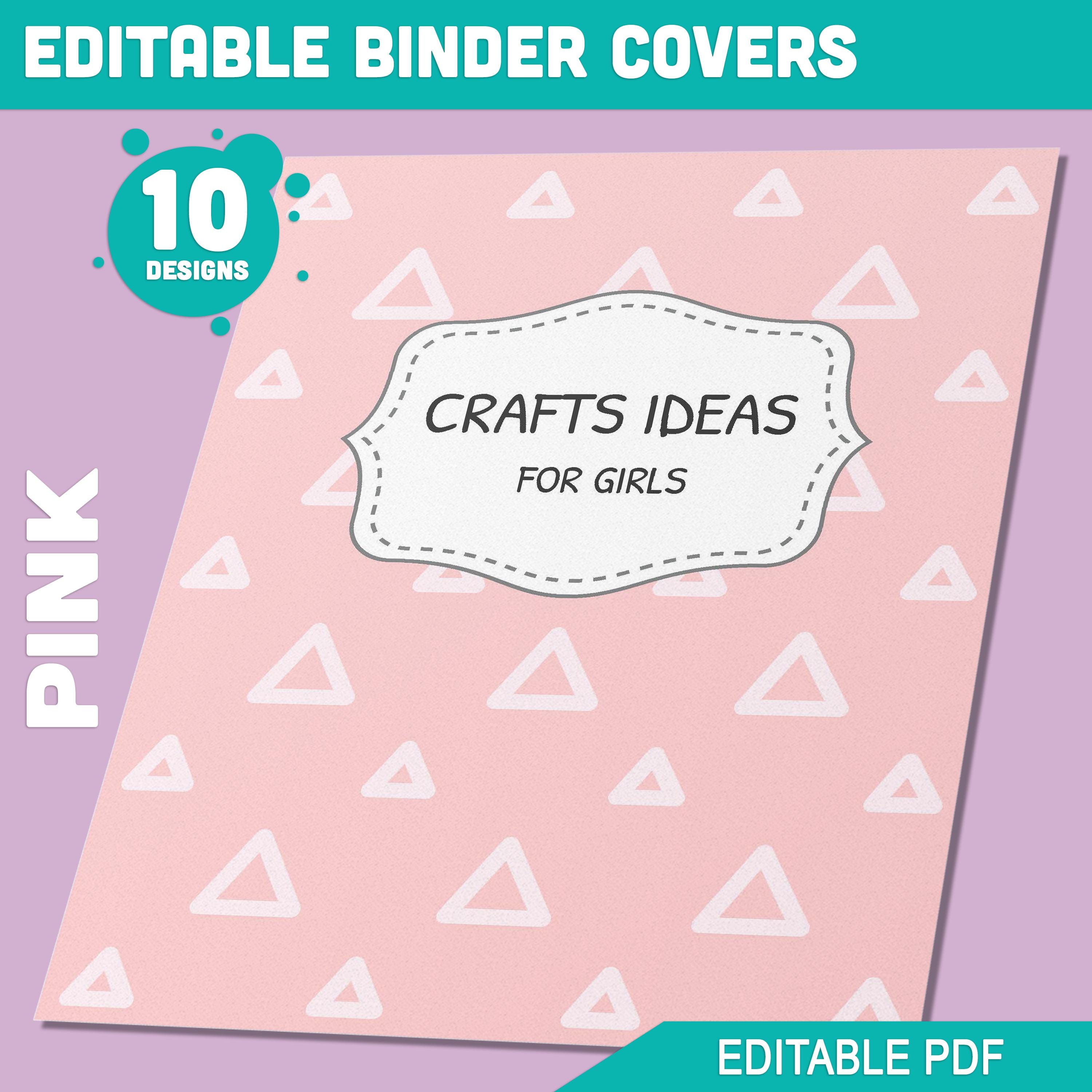 Pink Binder Cover, 10 Printable & Editable Covers+spines, Binder Insert ...