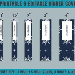 Moon, Rainbow, Stars Binder Cover, 10 Printable & Editable Binder ...