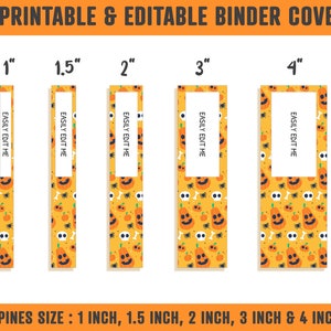 Halloween Binder Cover, 10 Printable & Editable Binder Covers+spines ...