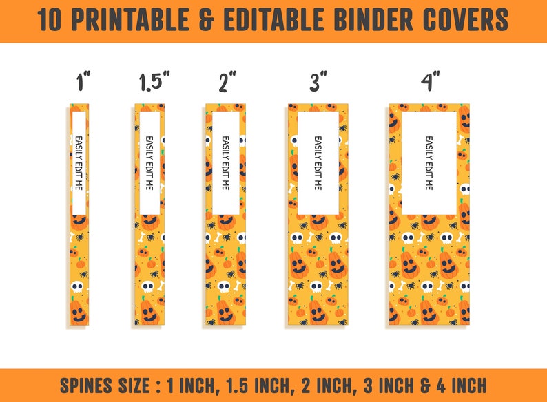 Halloween Binder Cover 10 Printable & Editable Binder - Etsy