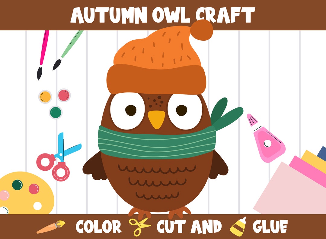 Autumn Owl Craft Activity - Color, Cut, and Glue for Prek to 2nd Grade ...