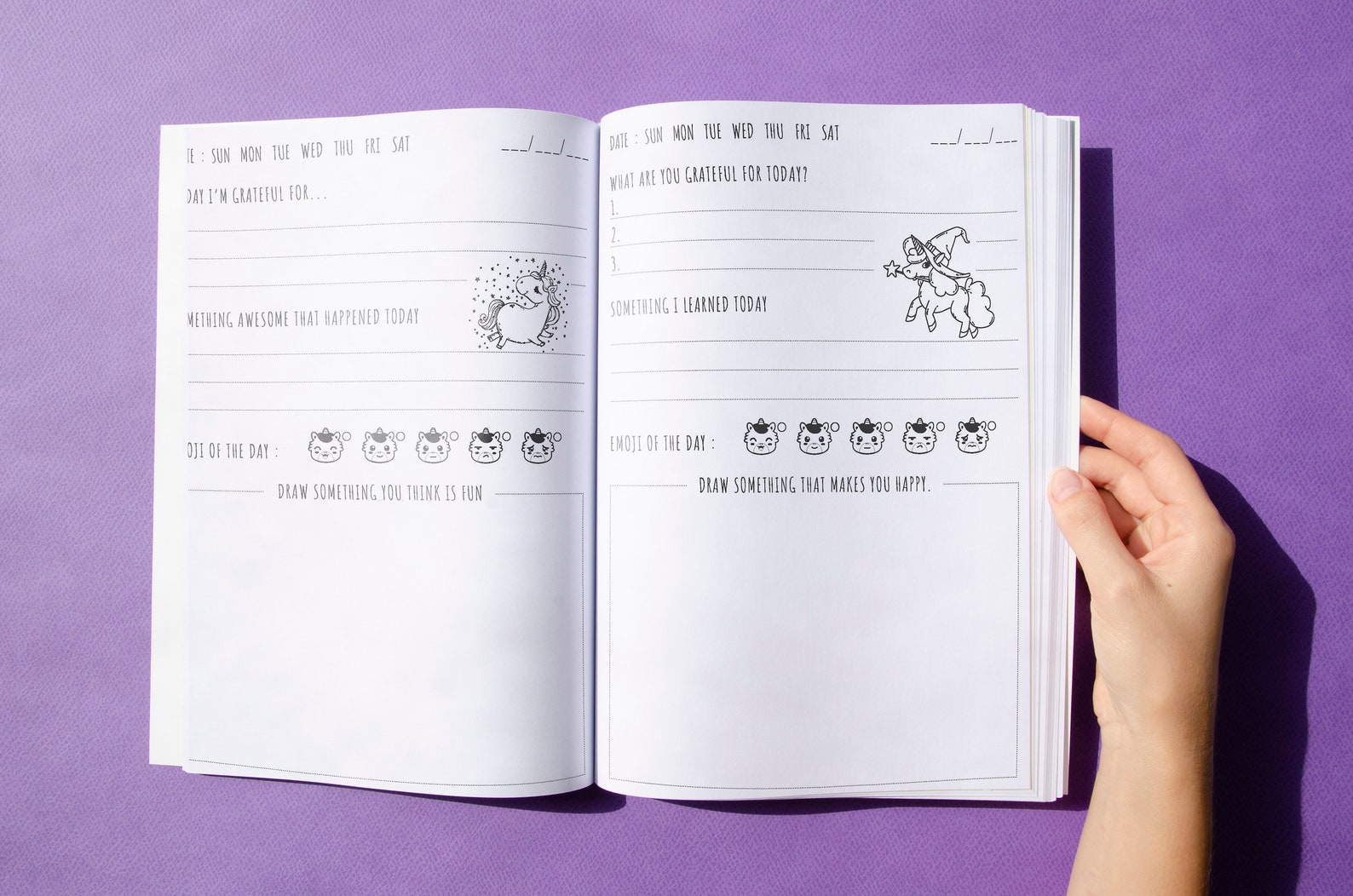 Unicorn Gratitude Journal for Kids/girls. Printable PDF in A4 - Etsy