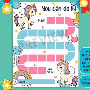 Printable Unicorn Reward Chart for Kids: Encourage Positive Behavior ...