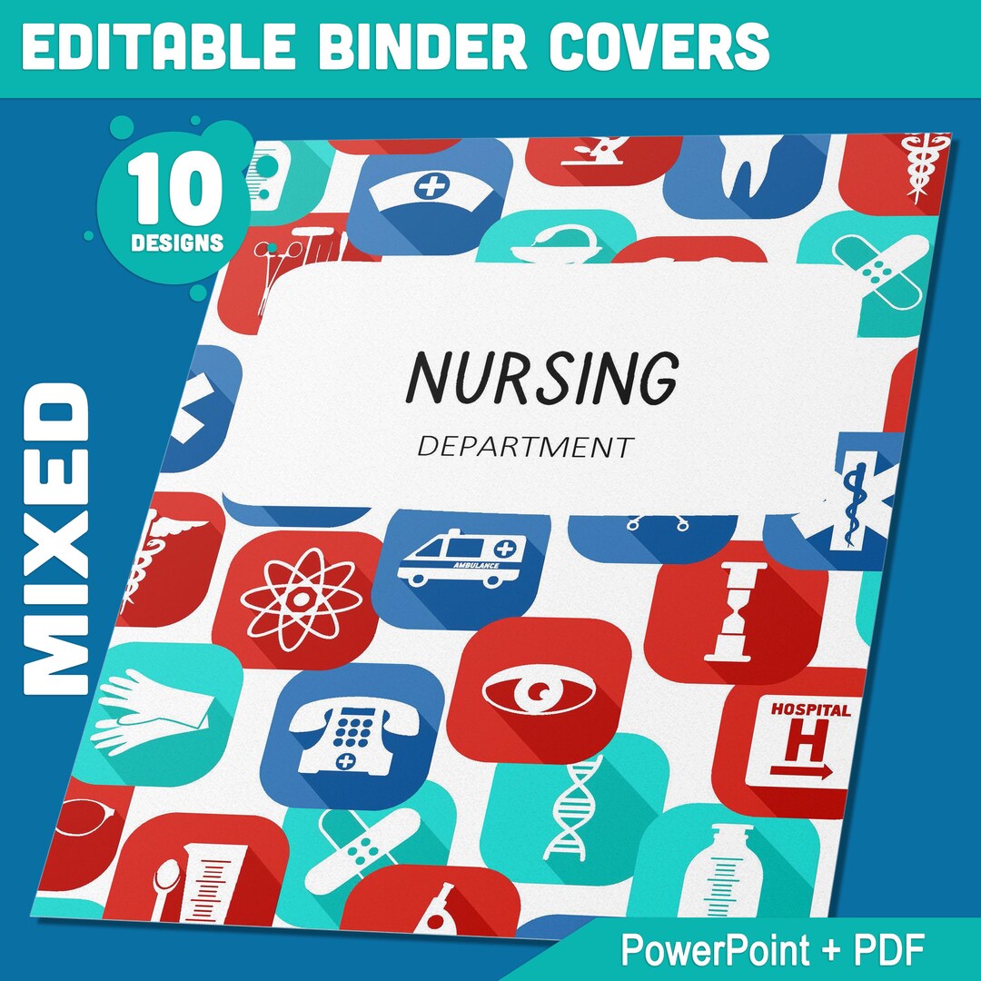 10 Editable Nursing Teacher Food Binder Cover Bundle, Includes 1",1.5 ...