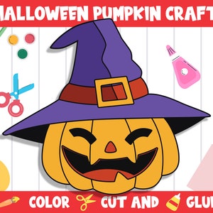 Cute Halloween Pumpkin Craft Activity - Color, Cut, and Glue for Prek ...