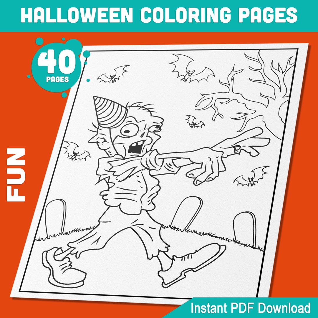 Halloween Coloring Book for Kids: 40 High-resolution PDF Pages ...