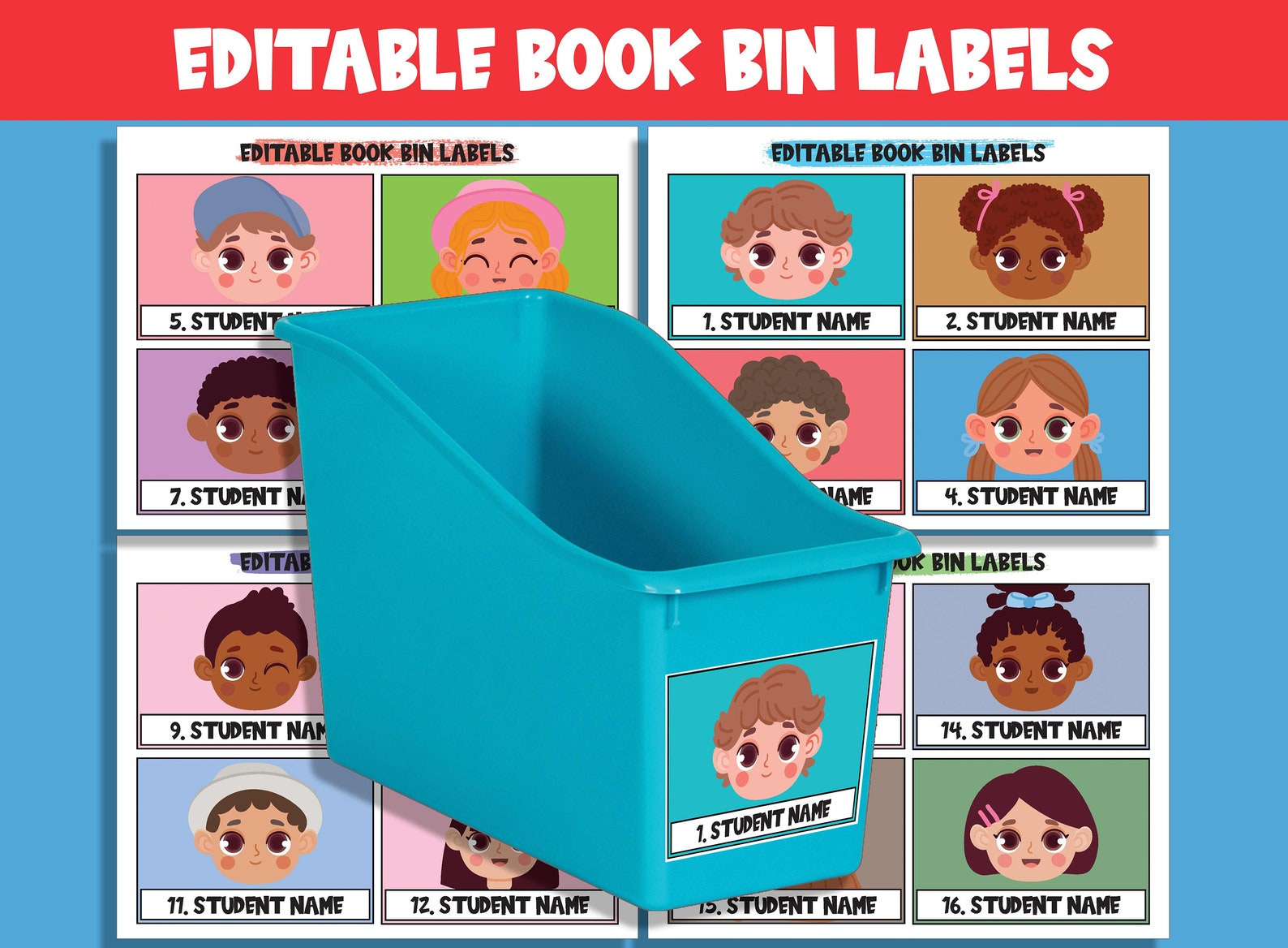 Editable Book Bin Numbers & Labels: 16 Customizable Designs for Perfect ...