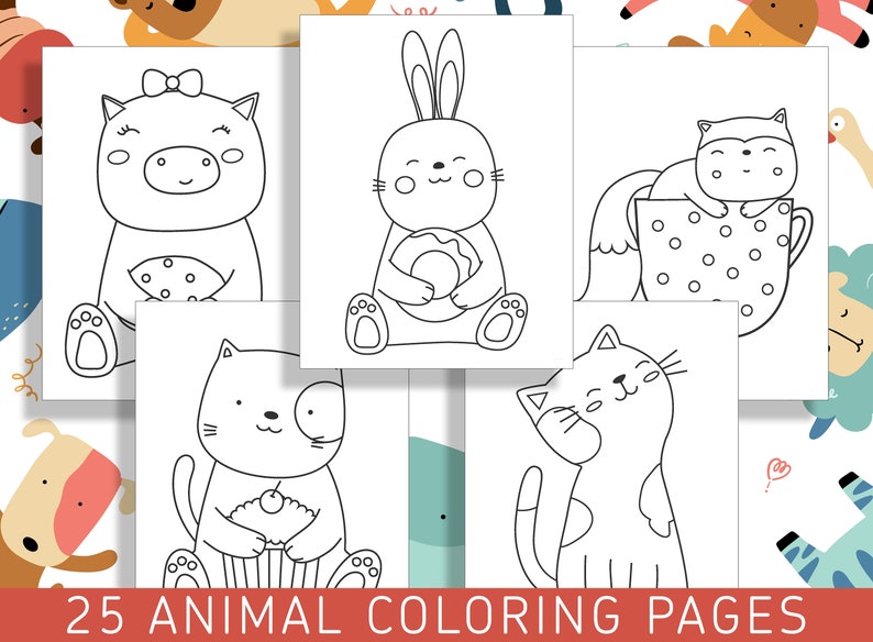 Animal Coloring Pages: 25 Cute and Educational Worksheets for Preschool ...