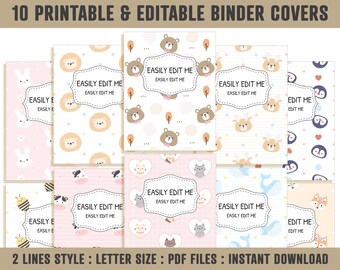 10 Printable & Editable Binder Covers Binder Insert Planner | Etsy
