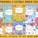 Back to School Pattern Binder Cover, 10 Printable/editable Binder ...