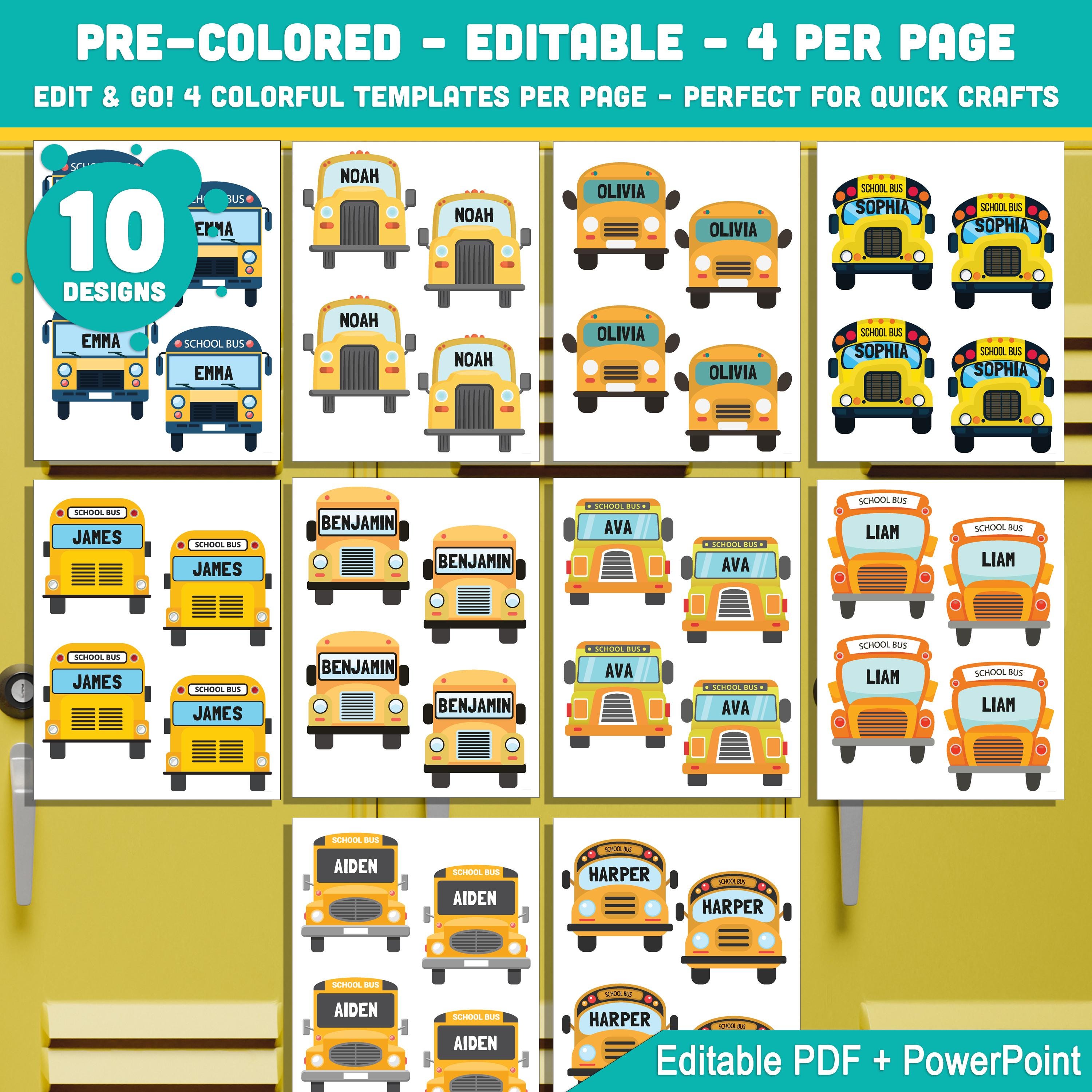 Editable Locker Labels (cubby Name Tags), School Bus Themed, PDF ...