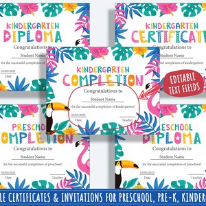 Preschool Graduation Diploma, Editable End of Year Diplomas ...