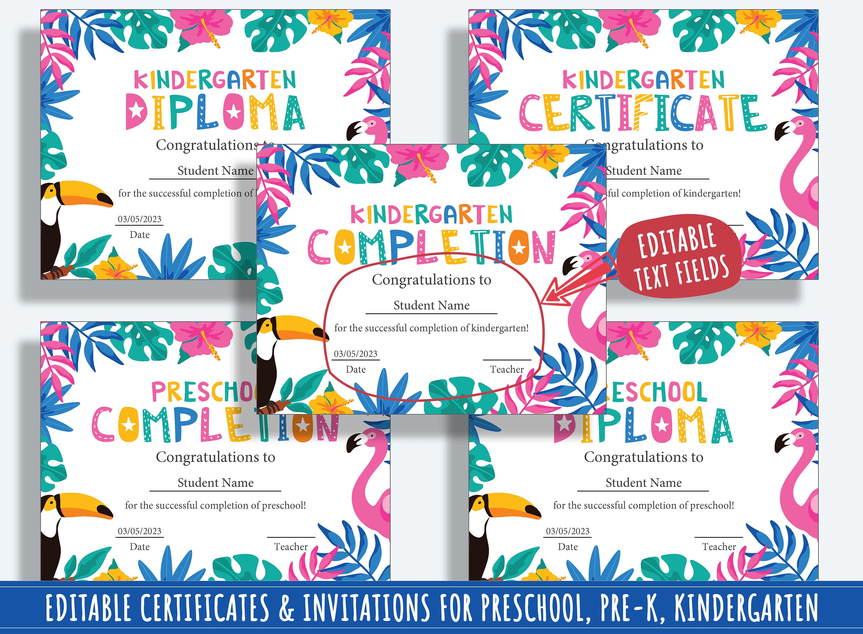 Preschool Graduation Diploma, Editable End of Year Diplomas ...
