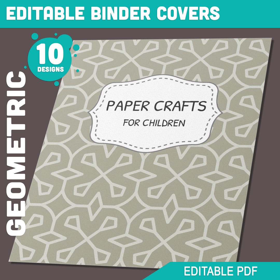 Binder Cover Printable Editable, 10 Binder Covers & Spines, Binder ...