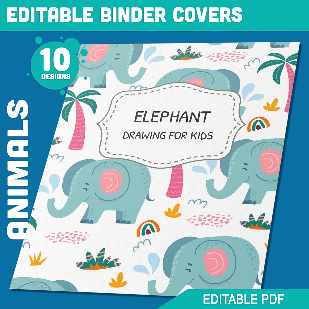 African Animals Binder Cover, 10 Printable & Editable Covers + Spines ...