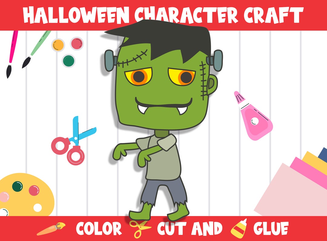 Halloween Character Craft Activity - Color, Cut, and Glue for Prek to ...
