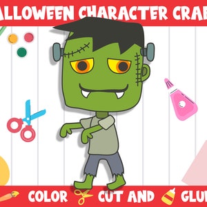Halloween Character Craft Activity - Color, Cut, and Glue for Prek to ...