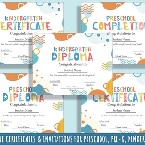 Modern Editable Graduation Certificates Diplomas Invitations - Etsy