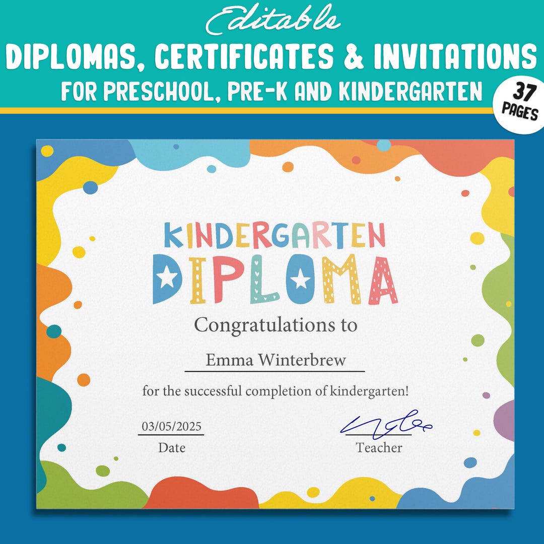 First Steps to Success: Kindergarten & Preschool Diploma, Certificate ...