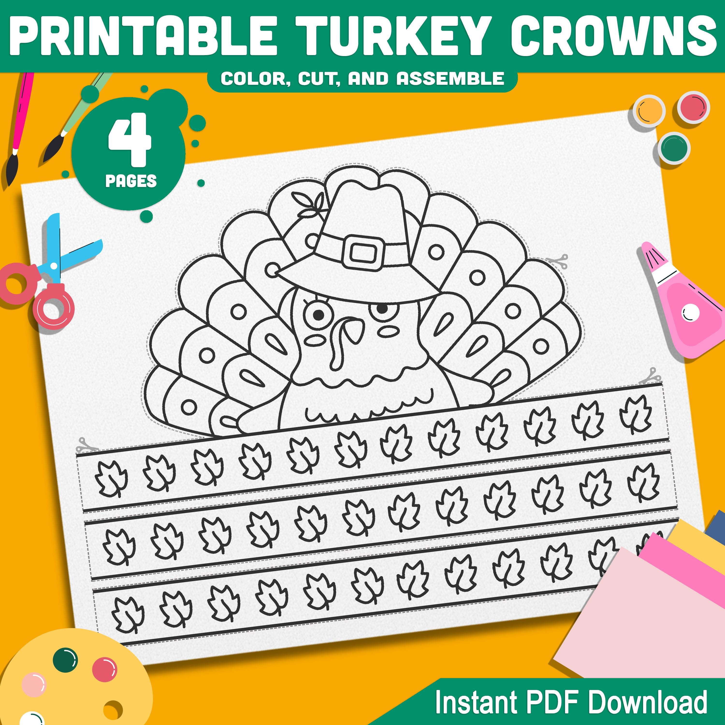 Printable Turkey Crown Templates – 4 Fun Designs for Kids' Thanksgiving ...