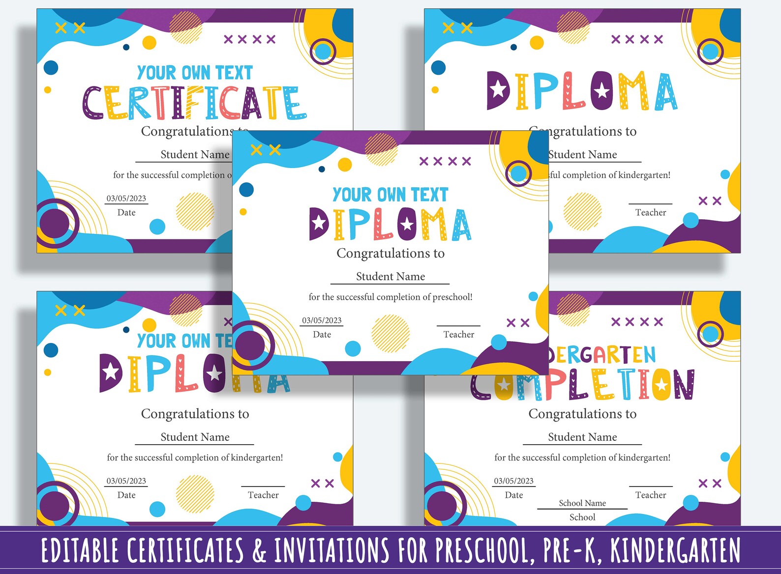 Editable End of the Year Awards Kindergarten Diploma Promotion - Etsy