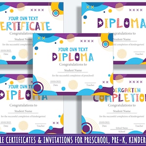 Editable End of the Year Awards Kindergarten Diploma Promotion ...