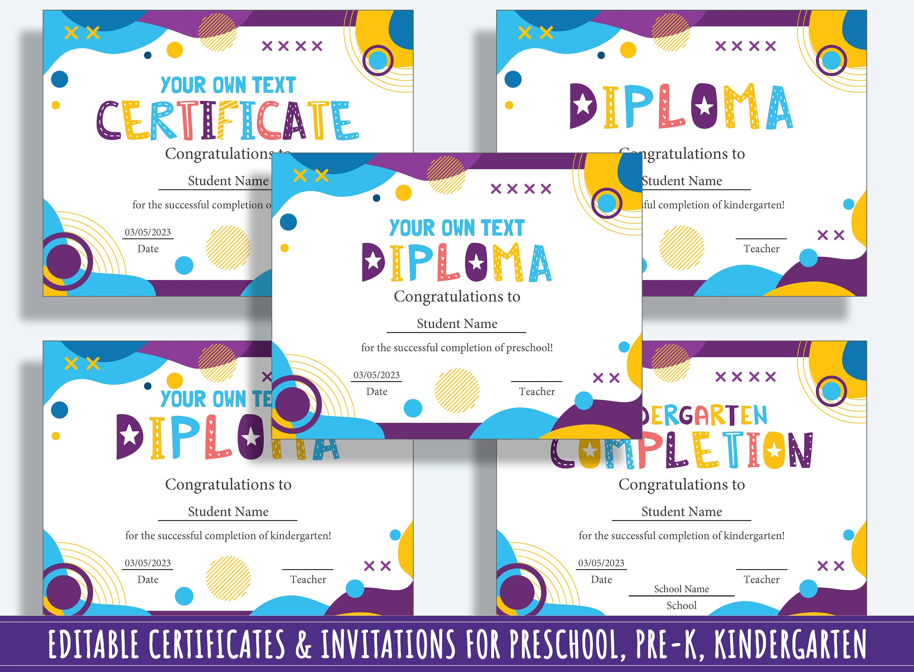 Editable End of the Year Awards Kindergarten Diploma Promotion - Etsy