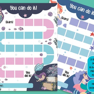 Printable Mermaid Reward Chart: Underwater Life Behavior Chart for ...