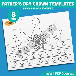 Father’s Day Crown Templates – Printable Craft for Kids to Celebrate ...
