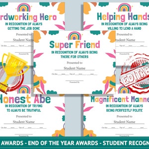 Editable End of Year Classroom Awards - End of the Year Awards ...