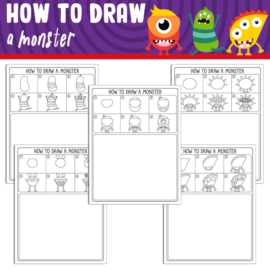 Learn How to Draw a Monster Easy: Directed Drawing Step by Step ...