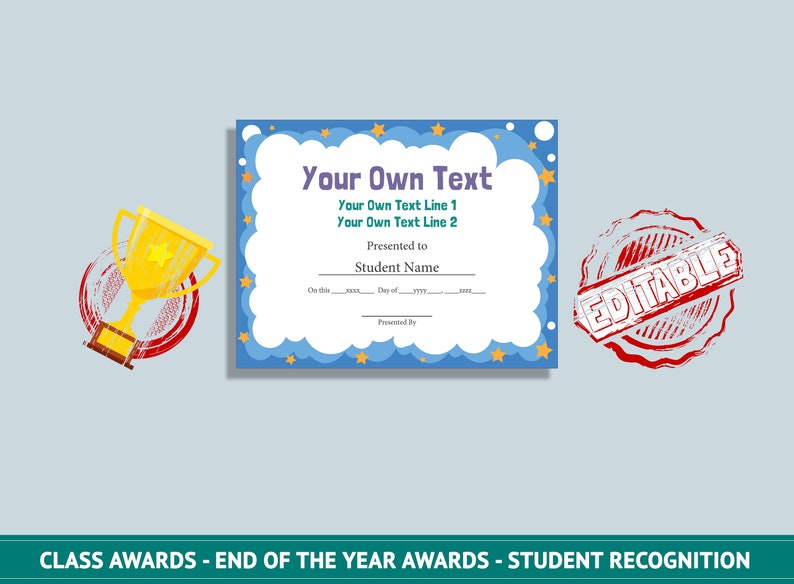 26 Editable Class Awards End of the Year Awards Student Recognition ...