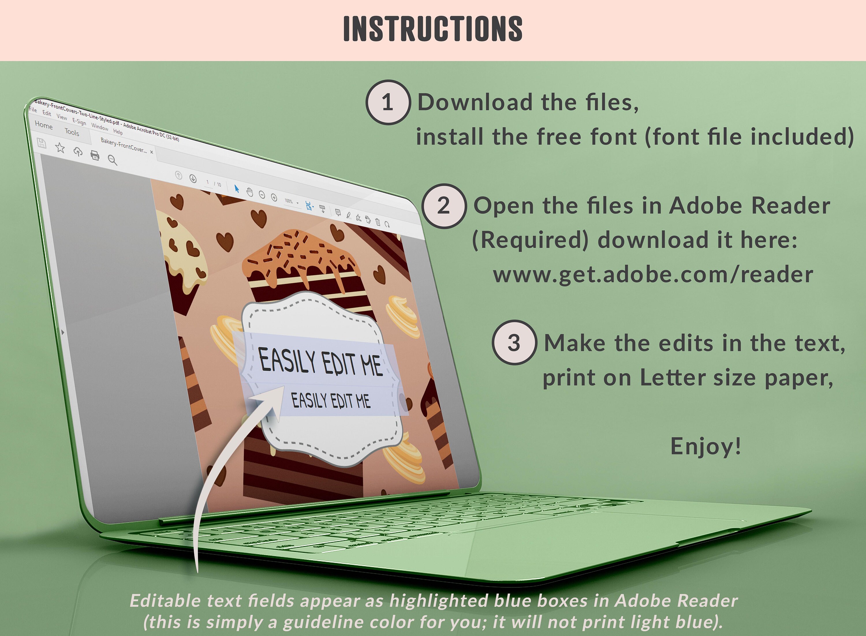 Bakery Binder Cover bread Cake Brownie Bun Croissant... - Etsy